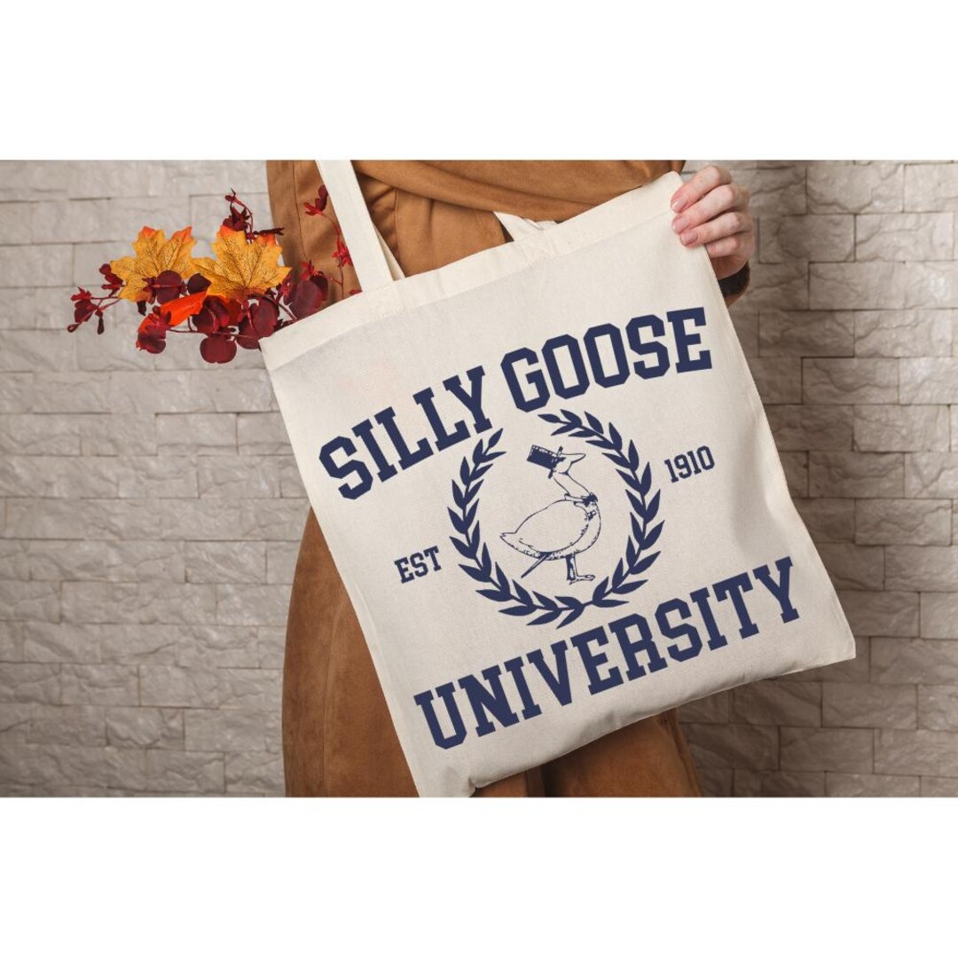 Silly Goose University Tote Bag: Funny Unisex Canvas Bag - Etsy