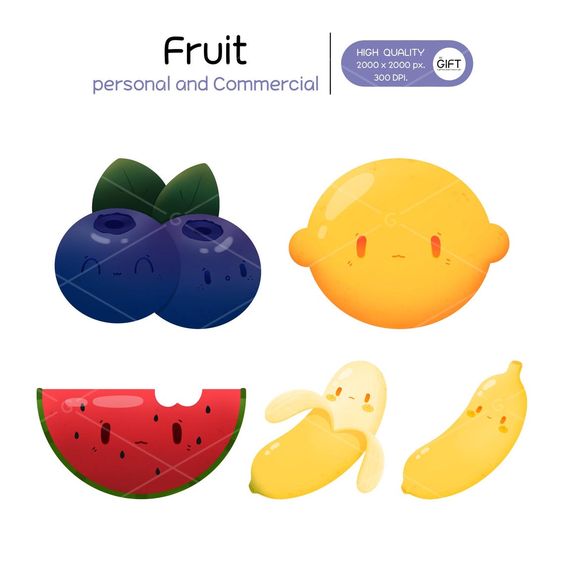 Includes Many Types of Cute Fruits. - Etsy