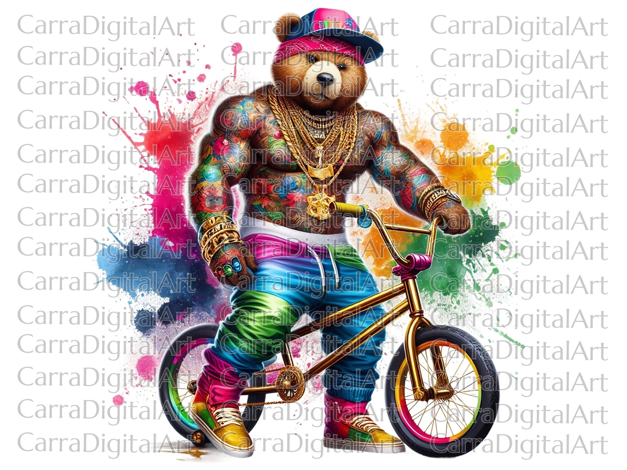 Hip Hop Teddy Bear Clipart Png Design Digital Download, Gangsta Rap ...