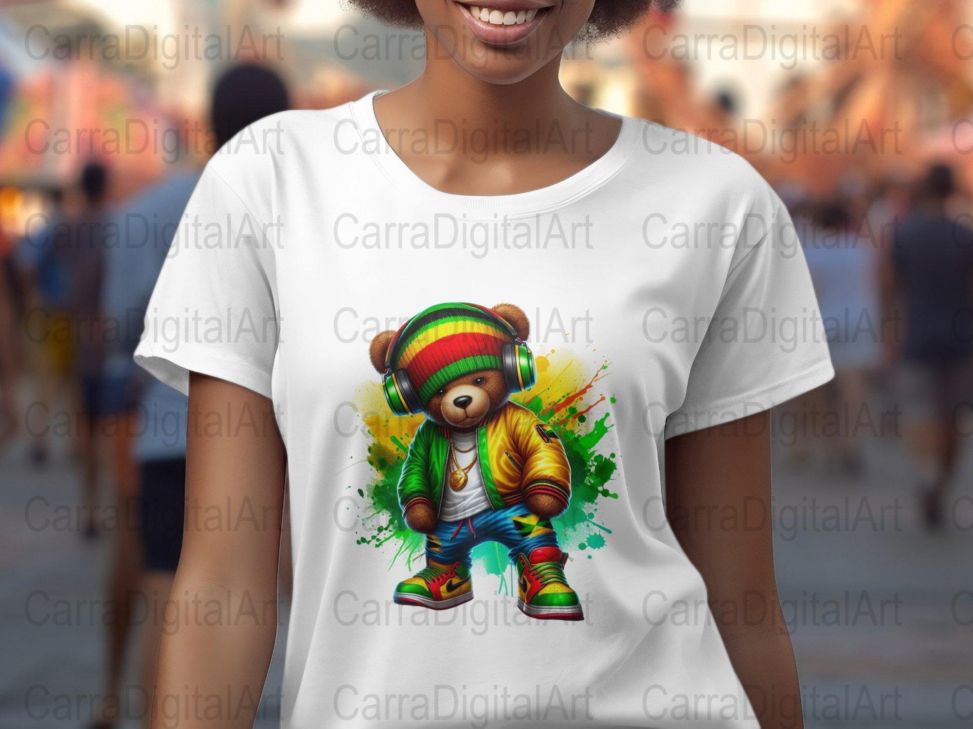 Hip Hop Teddy Bear PNG, Rasta Reggae Jamaica Clipart, Jamaica Themed ...