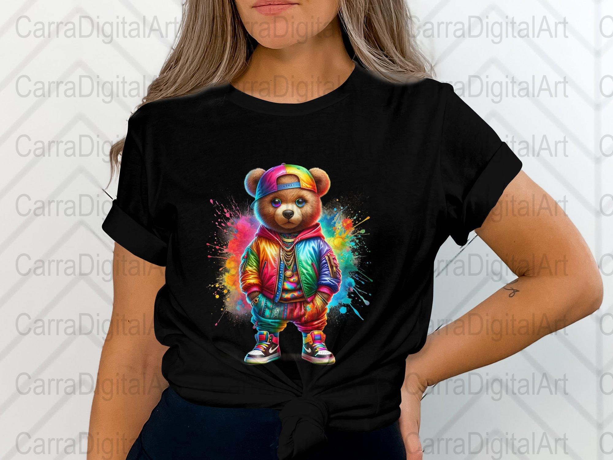Hip Hop Teddy Bear PNG, Colorful Urban Graffiti Dope Bear, Digital ...