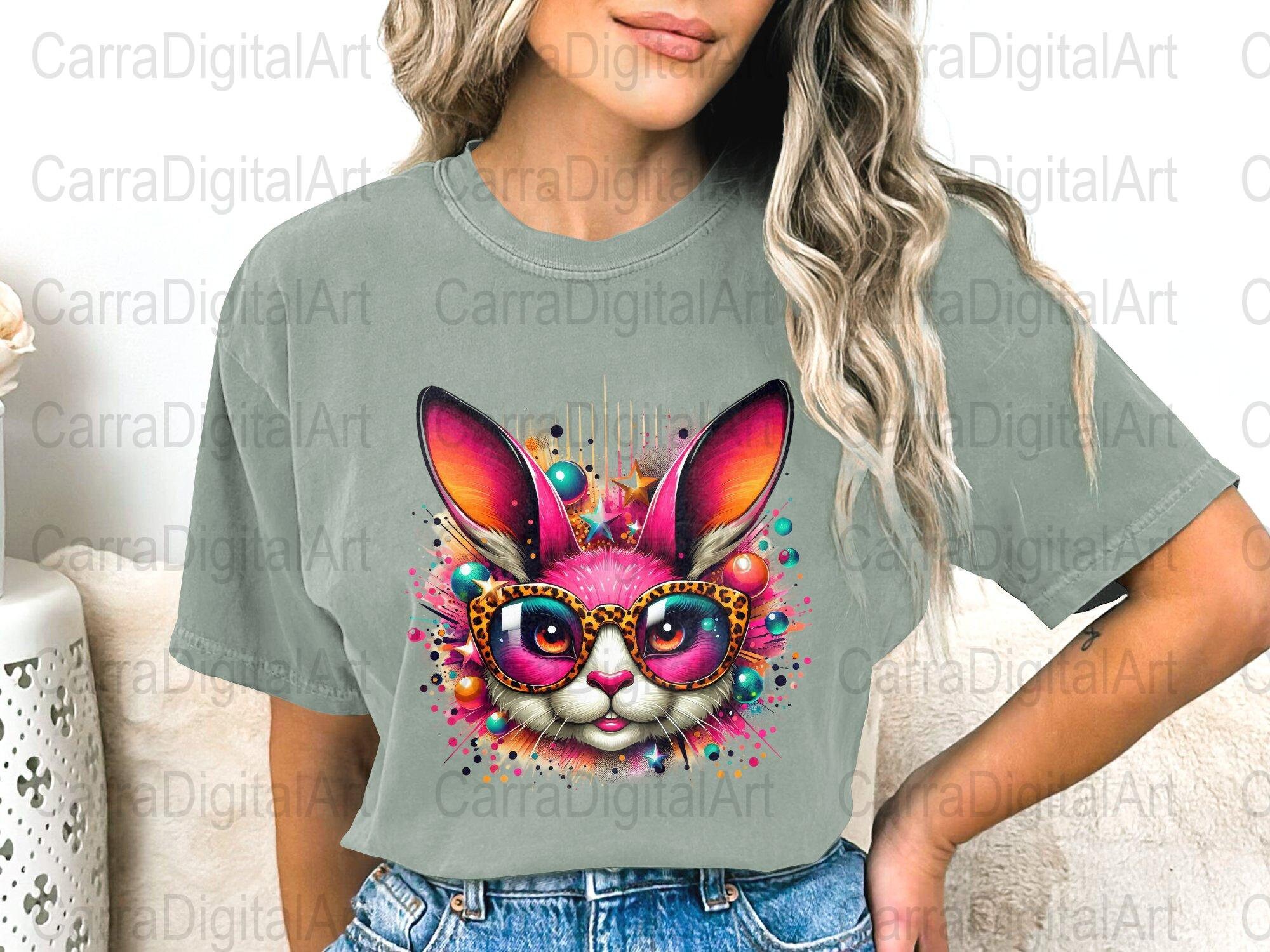 Bunny PNG, Cute Bunny Face With Glasses Digital Download, Festive ...