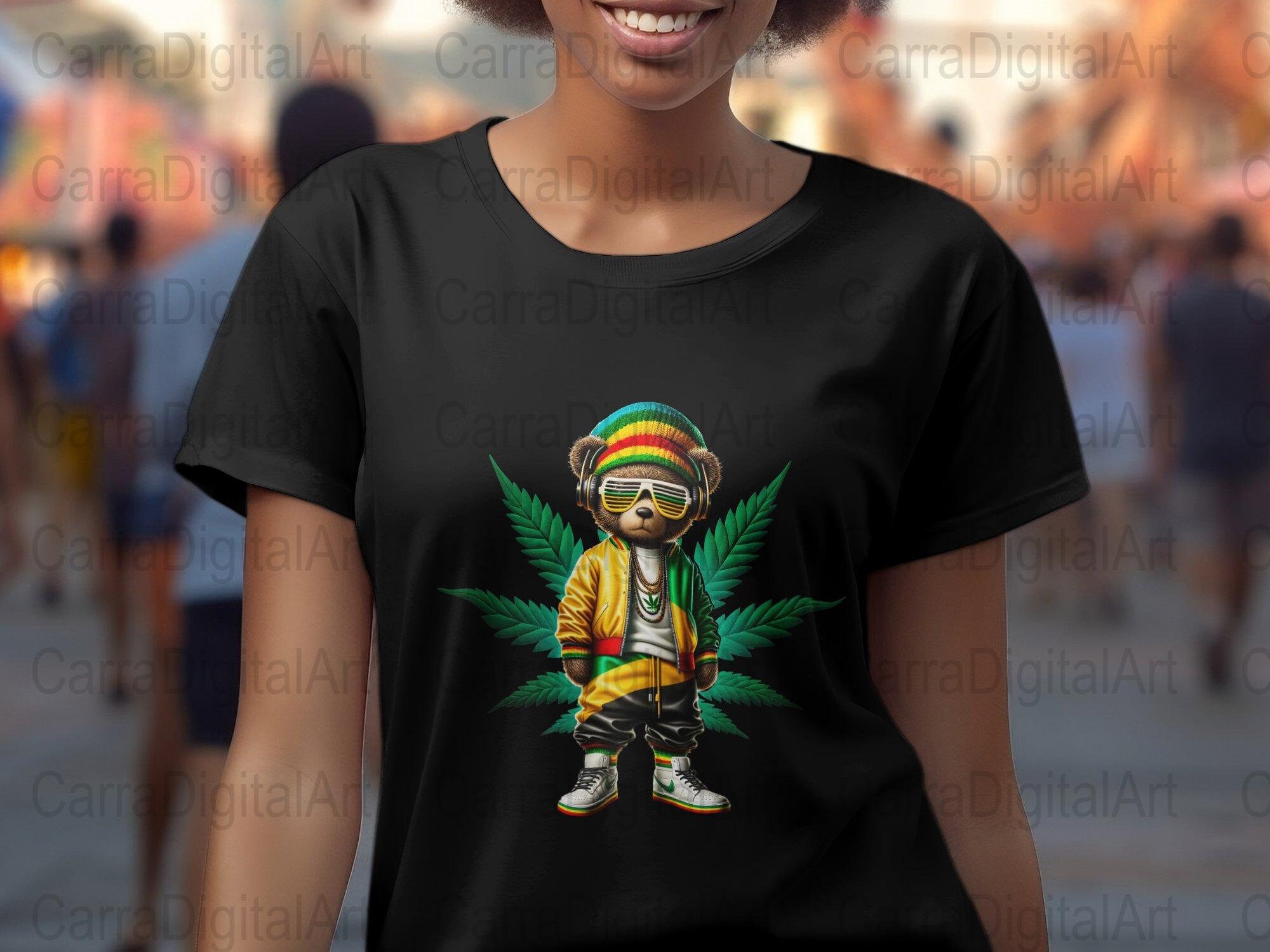 Hip Hop Teddy Bear Png, Reggae Rasta Bear Clipart, Jamaica Weed Style ...