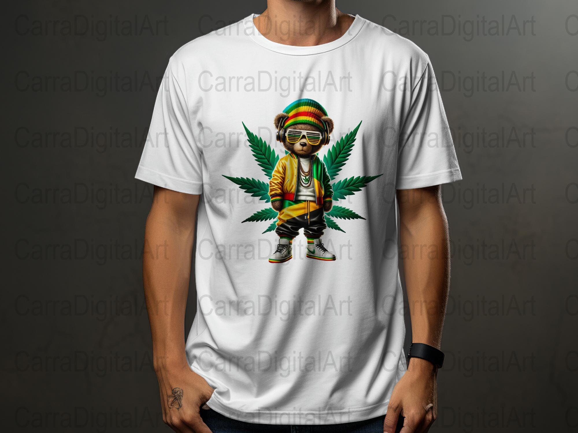 Hip Hop Teddy Bear Png, Reggae Rasta Bear Clipart, Jamaica Weed Style ...