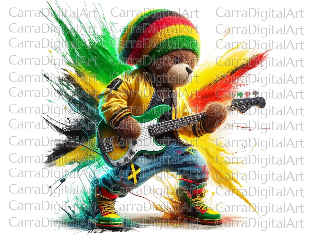 Teddy Bear Png, Hip Hop Rasta Teddy Bear PNG, Reggae Bear Clipart ...