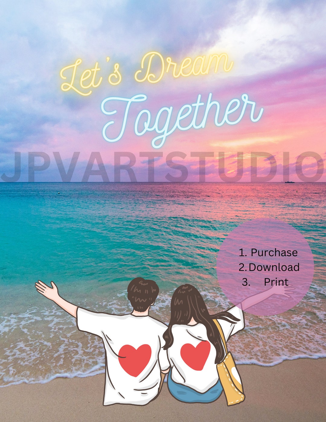 Let's Dream Together, Printable, Digital Download, Valentine's Day ...