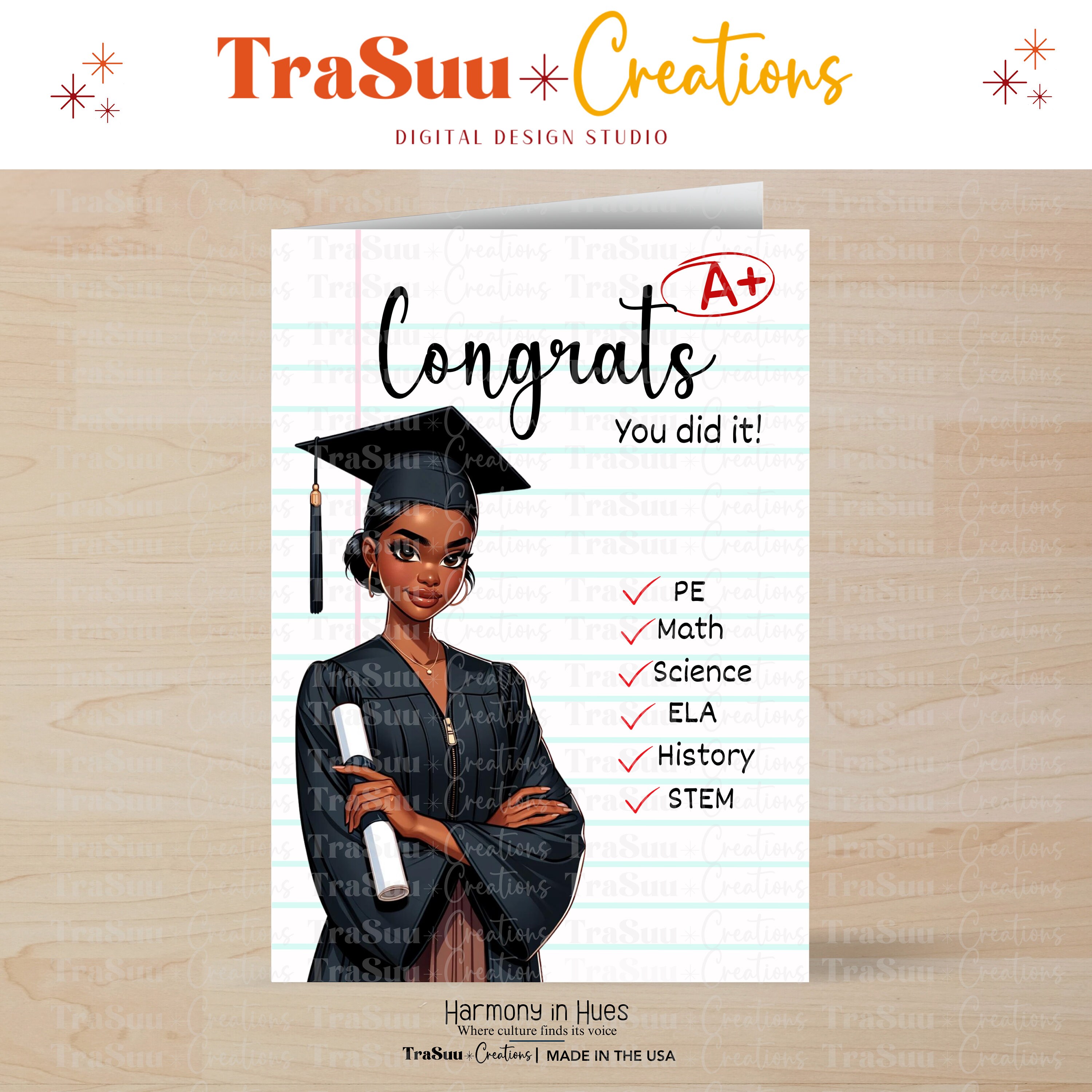 Congrats Card | Congratulations | Graduation | Graduation Card | Black ...