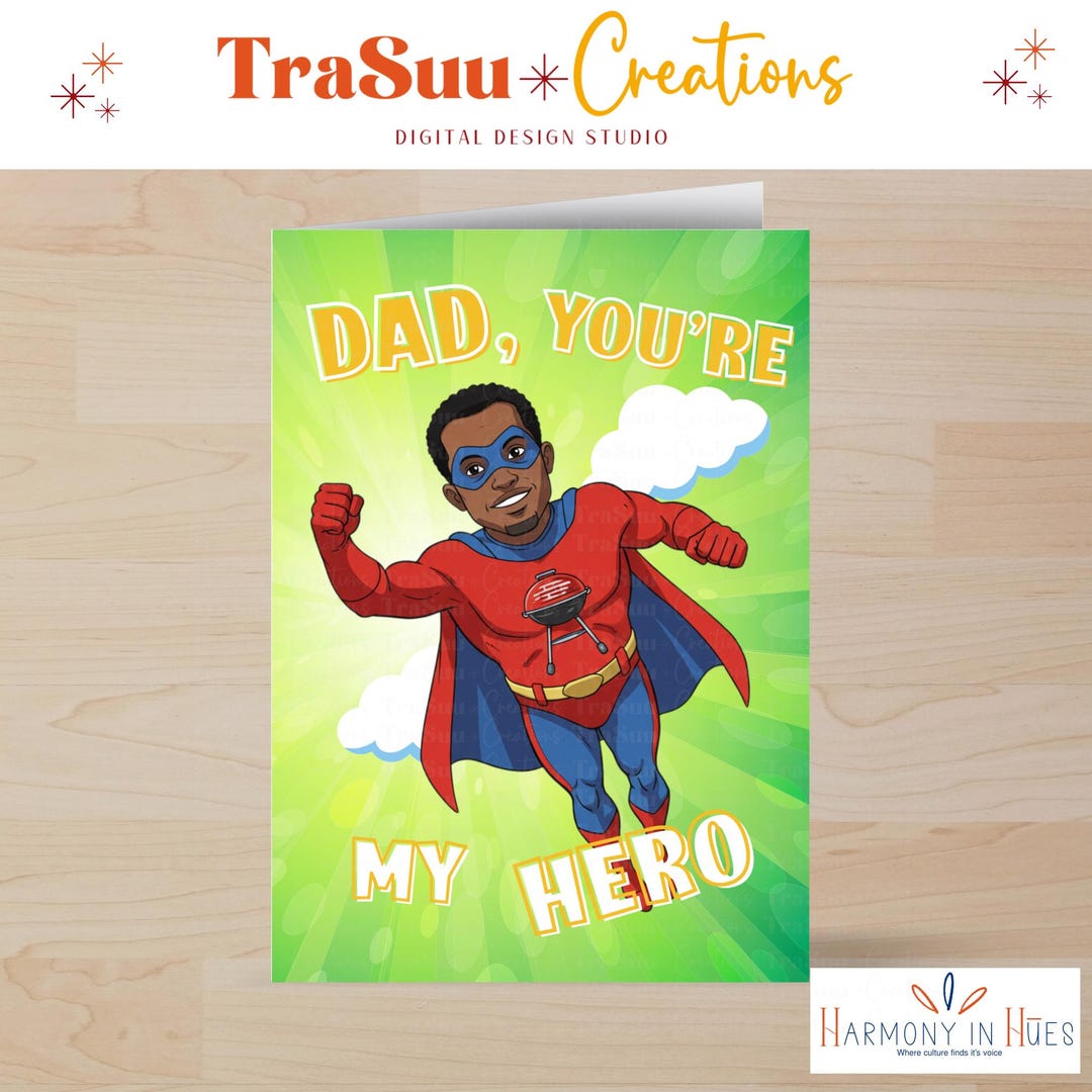 Happy Birthday Dad Dad You're My Hero | Card for Men | Birthday Card ...