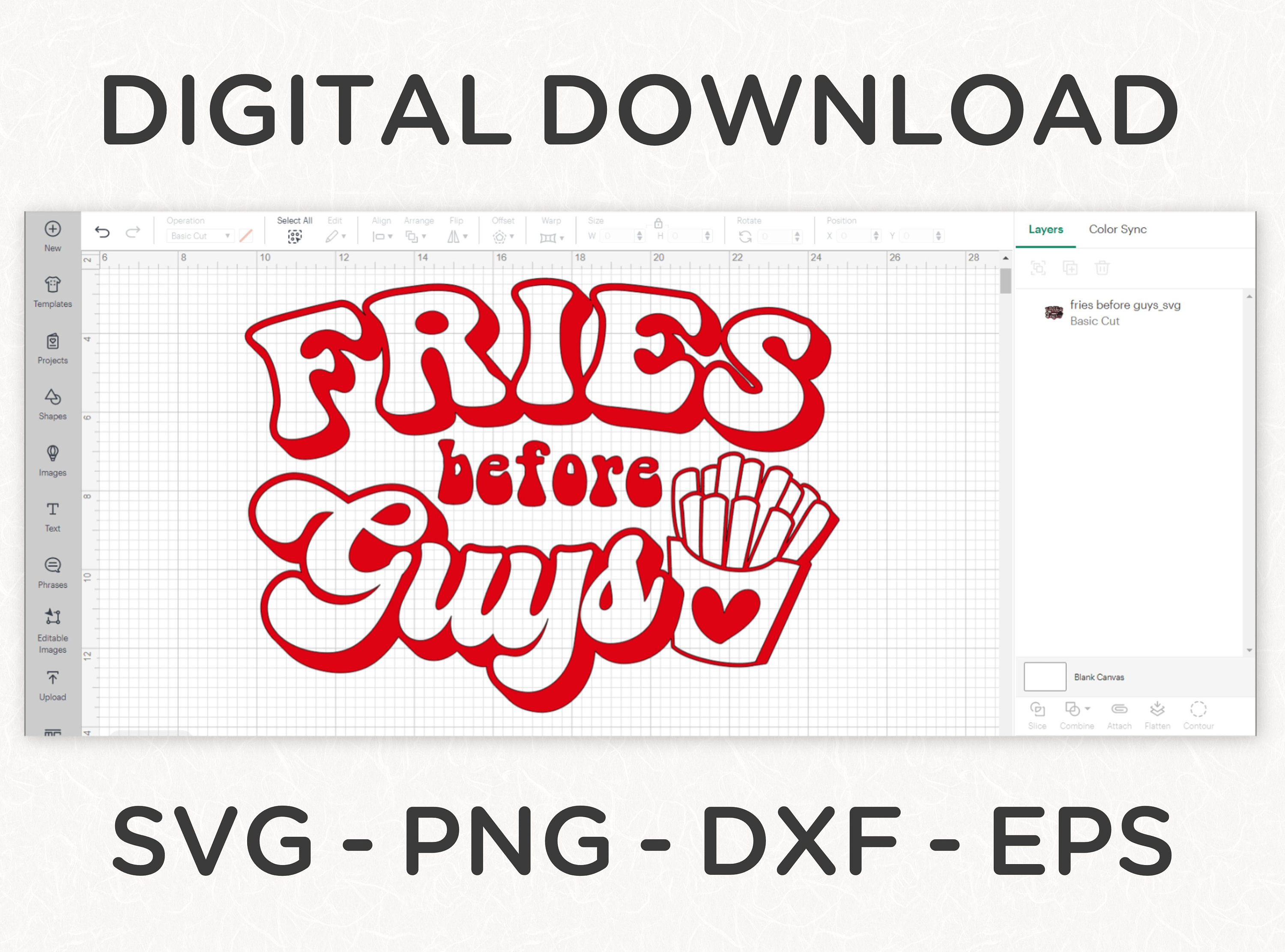 Fries Before Guys Svg, Groovy Valentine Cut File, Designs for Trendy ...
