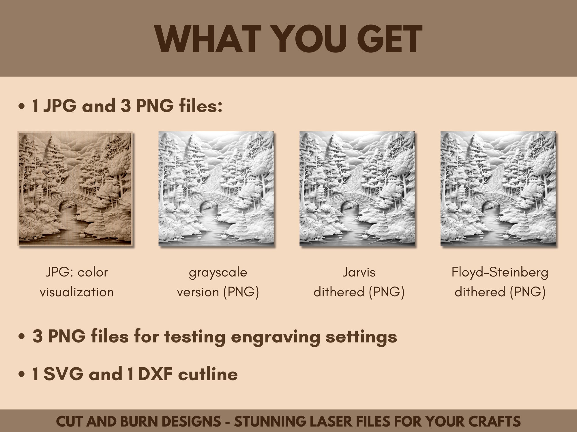 Laser Burn Files for 3D Illusion Engrave, Laser Ready, Digital Design ...