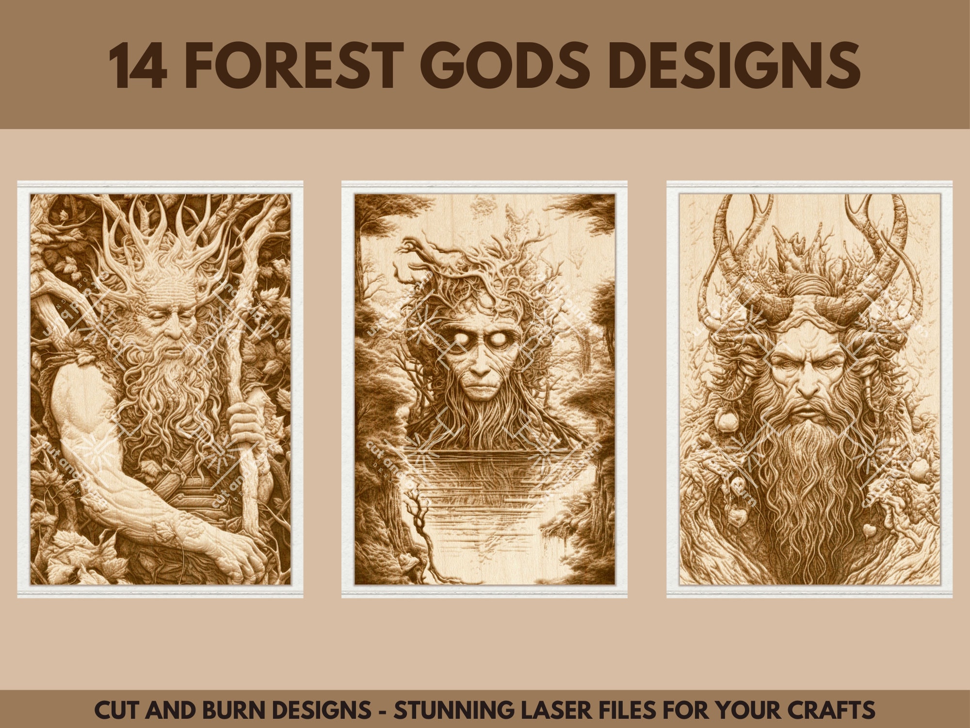 PNG Files Made for Laser Engrave Forest God, Pagan, Occult, Leshy ...