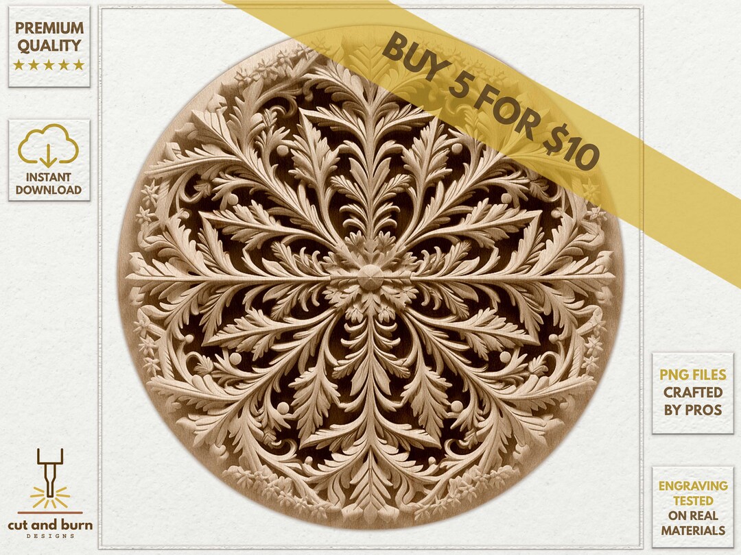 Laser Burn Snowflake PNG for 3D Illusion Engrave Laser Ready - Etsy