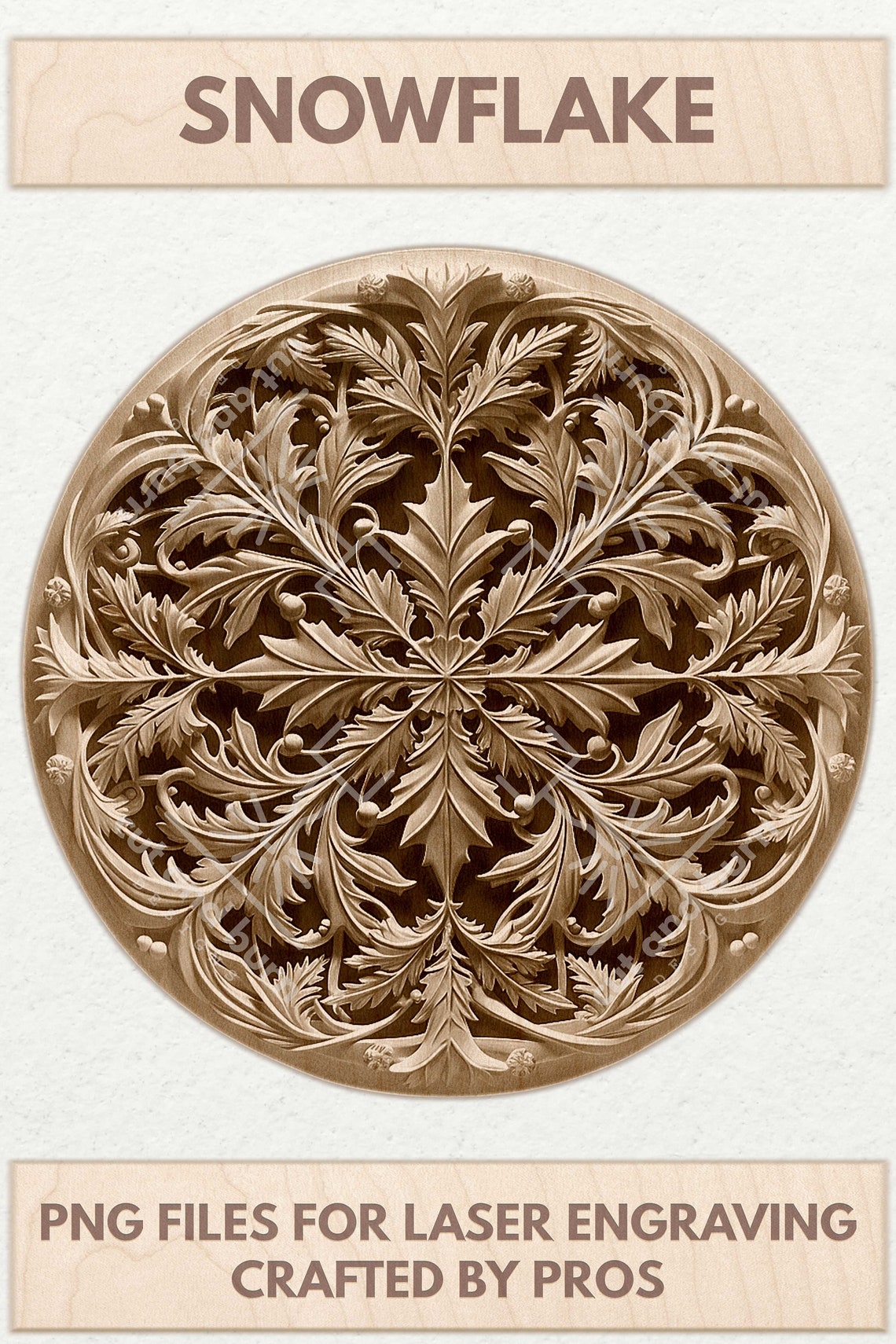 Laser Burn Snowflake PNG for 3D Illusion Engrave, Laser Ready, Digital ...