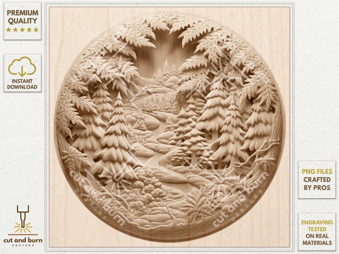 Laser Burn Files Christmas for 3D Illusion Engrave, Laser Ready ...