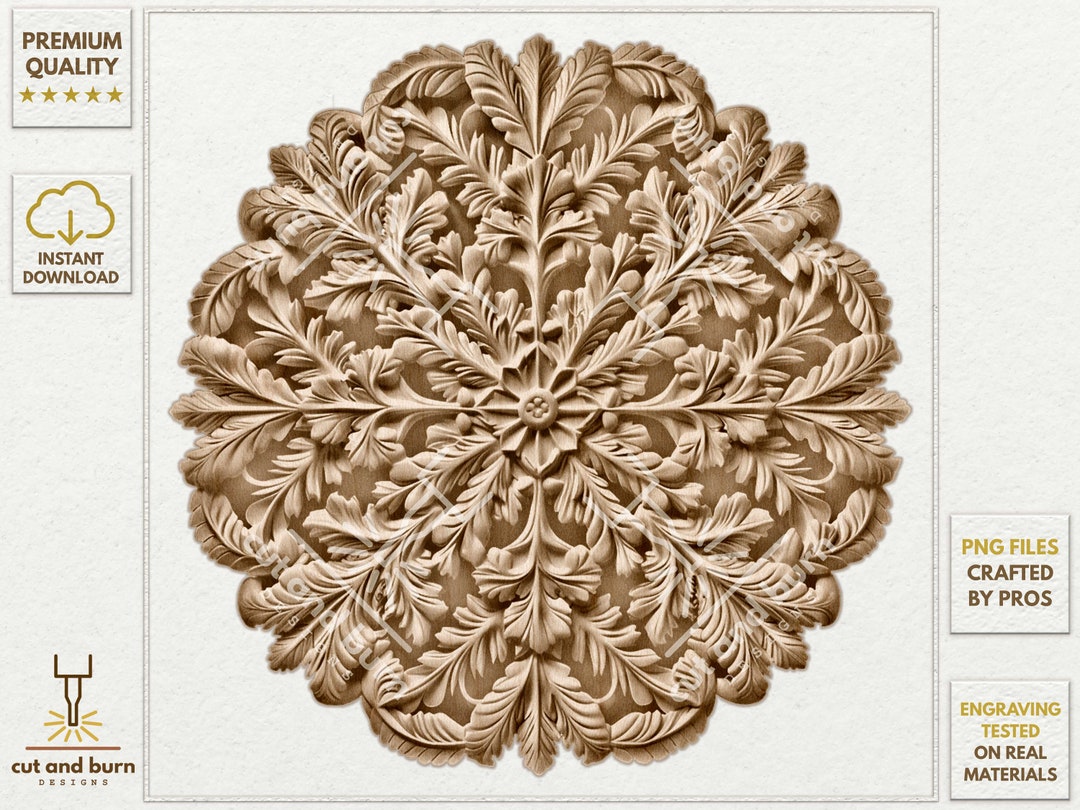 Laser Burn Snowflake PNG for 3D Illusion Engrave, Laser Ready, Digital ...