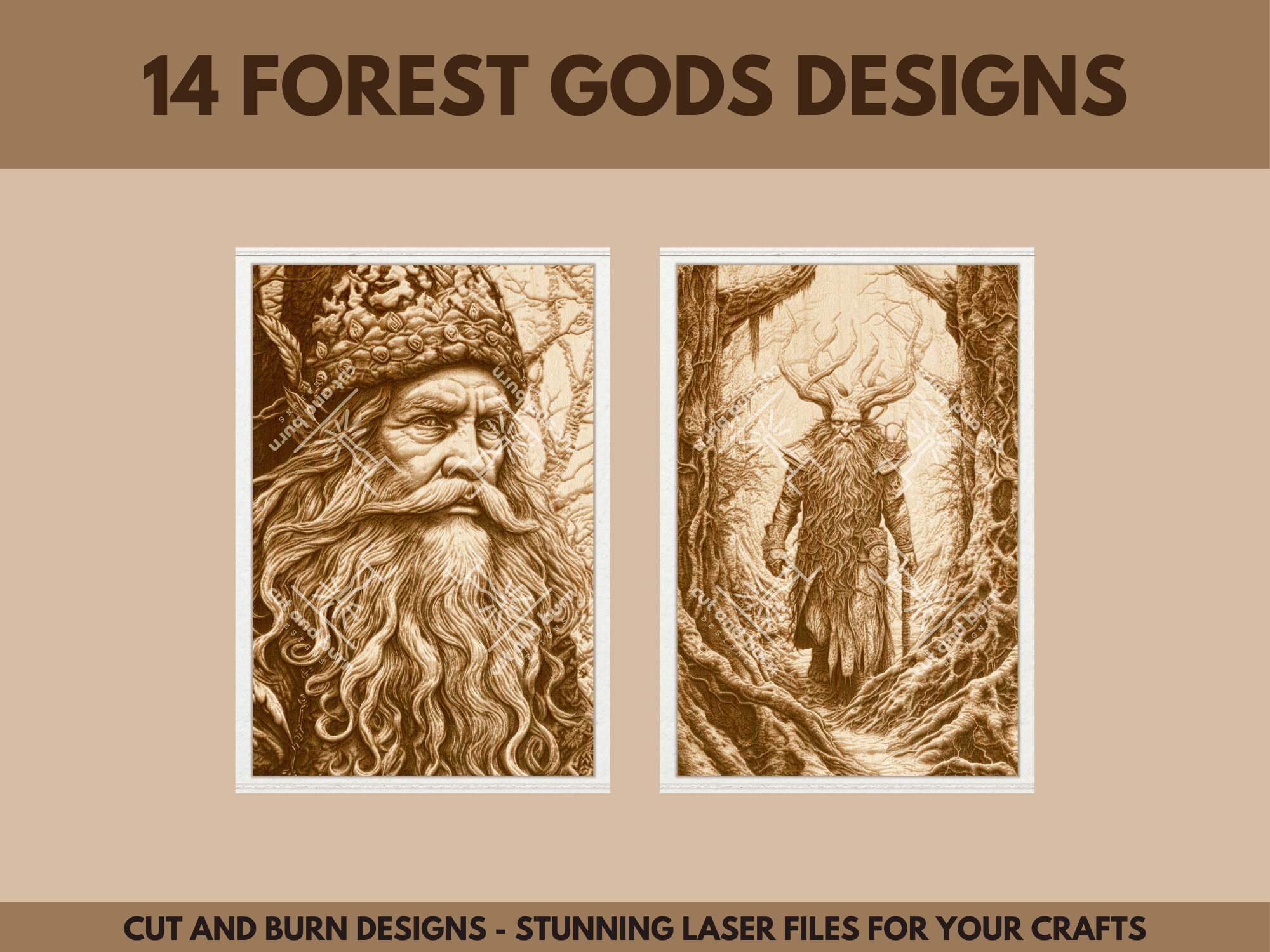 PNG Files Made for Laser Engrave Forest God, Pagan, Occult, Leshy ...