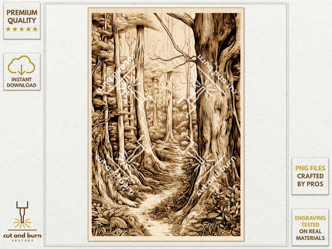 PNG Files Made for Laser Engrave | Forest, Trail, Path, Trees, Wood, Nature, Landscape, National ...