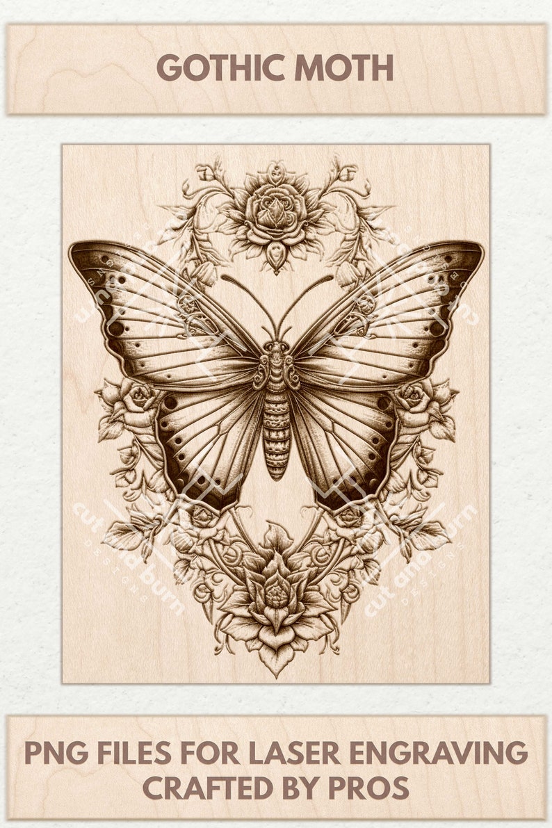 3D Moth Engrave PNG, Laser Burn, Butterfly Laser Engrave, Boho Engrave ...
