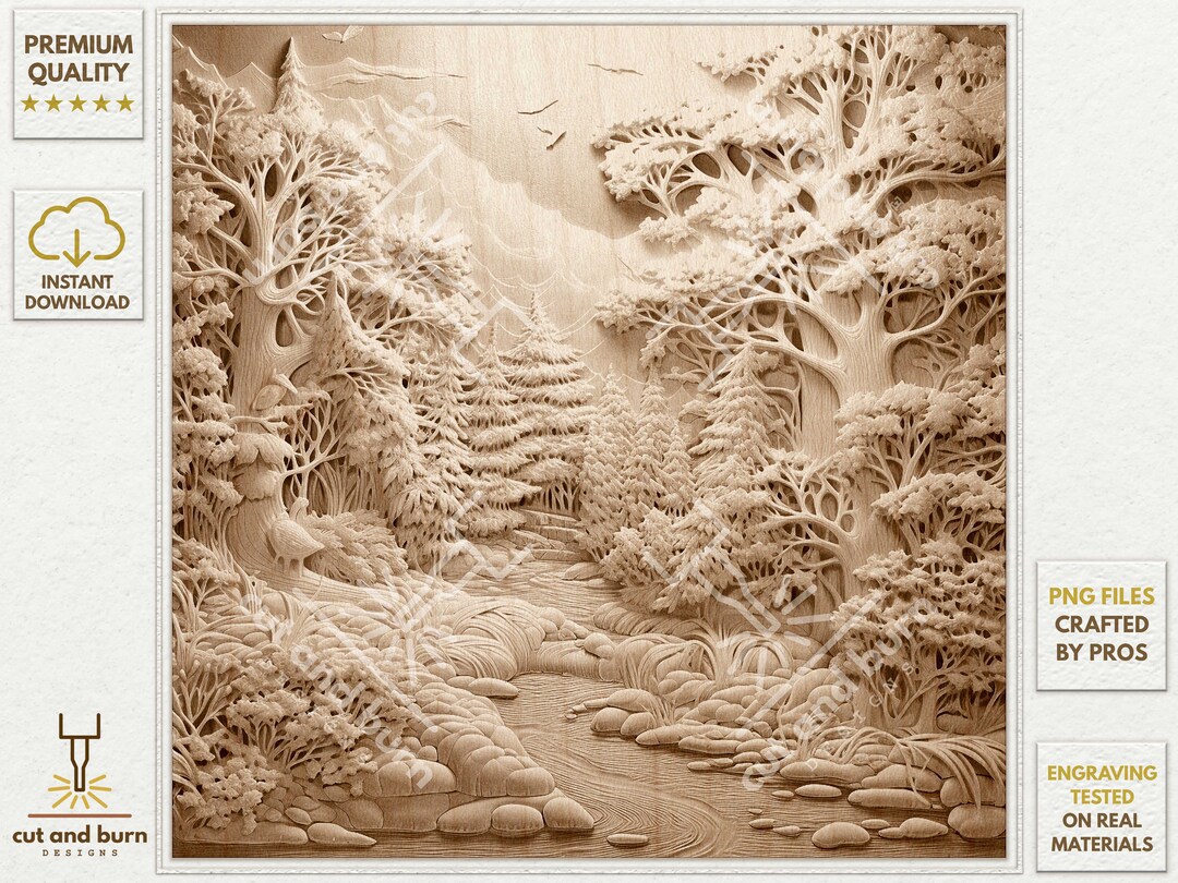 Laser Burn Files for 3D Illusion Engrave, Laser Ready, Digital Design ...