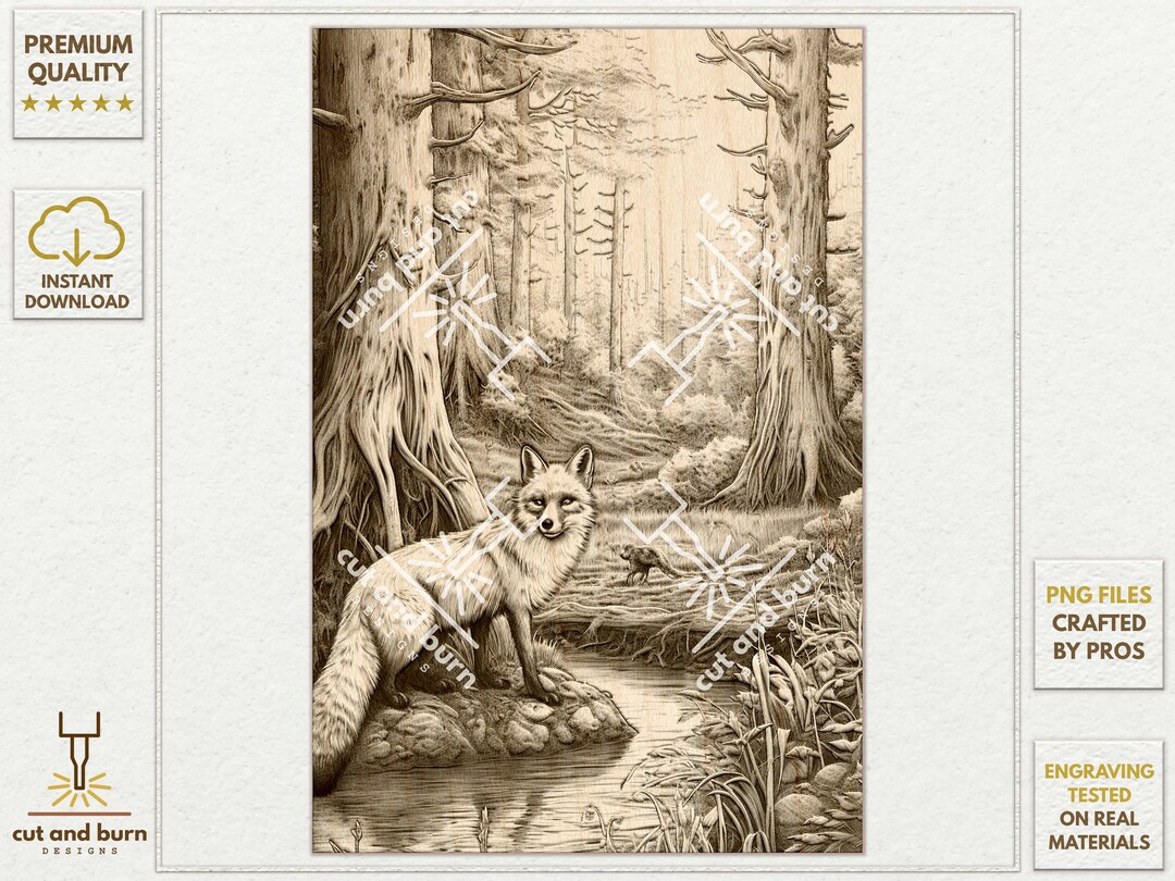 PNG Files Made for Laser Burn Fox, Red Fox, Wildlife, Landscape, Forest ...