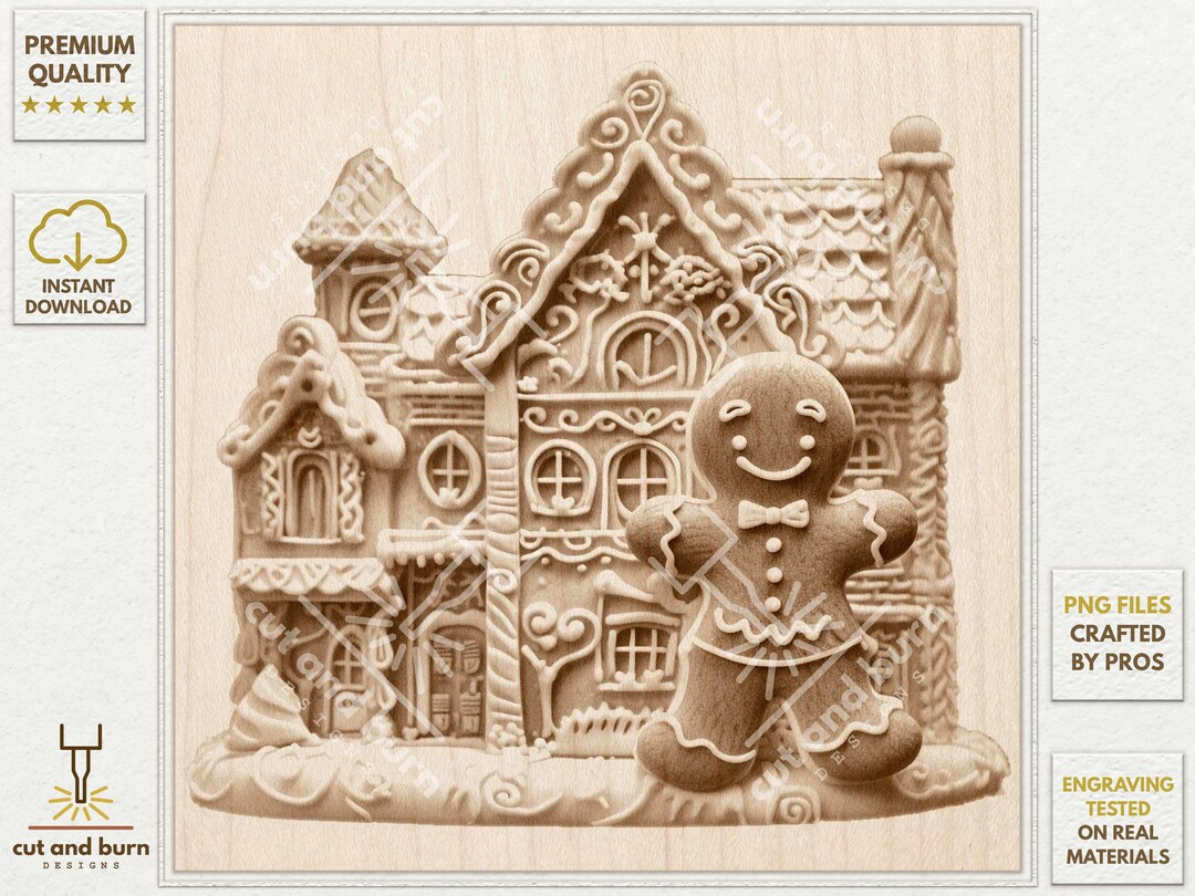 Laser Burn Files Christmas Decor for 3D Illusion Engrave, Laser Ready ...