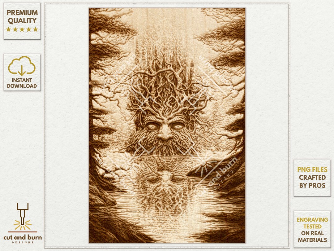 PNG Files Made for Laser Engrave | Forest God, Pagan, Occult, Lake ...