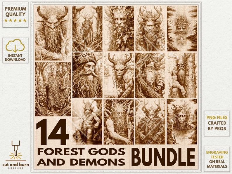 PNG Files Made for Laser Engrave | Forest God, Pagan, Occult, Leshy ...