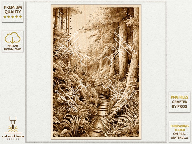 Image Files in PNG for Laser Engrave | Path, Trail, Forest, Mountains ...