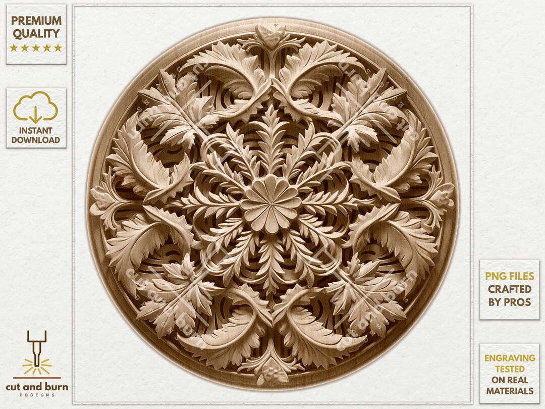 Laser Burn Snowflake PNG for 3D Illusion Engrave, Laser Ready, Digital ...