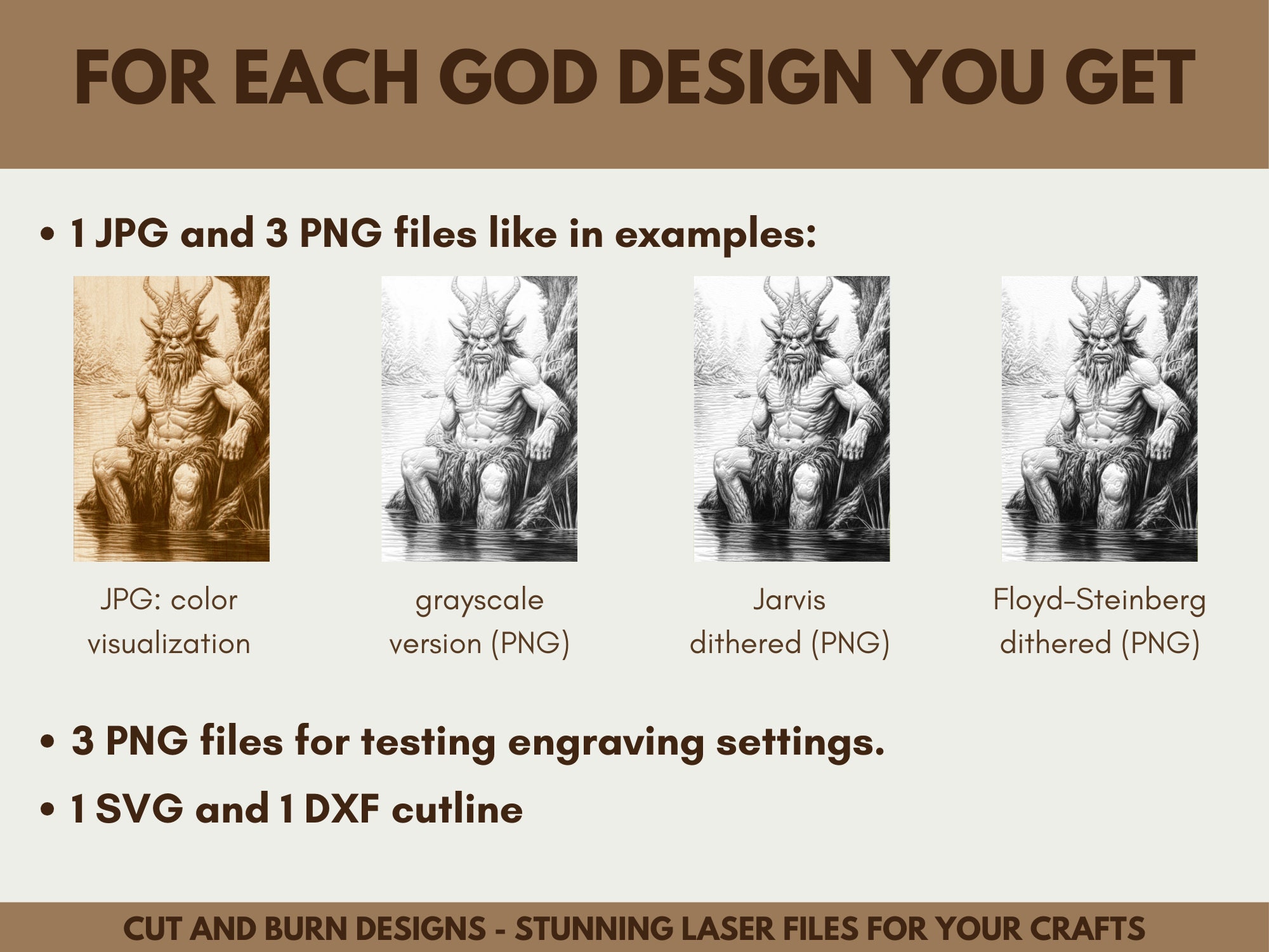 PNG Files Made for Laser Engrave Forest God, Pagan, Occult, Leshy ...