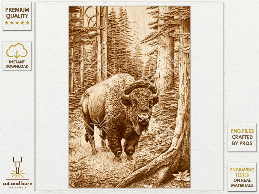 PNG Files Made for Laser Engrave | Buffalo, Bison, Native American ...