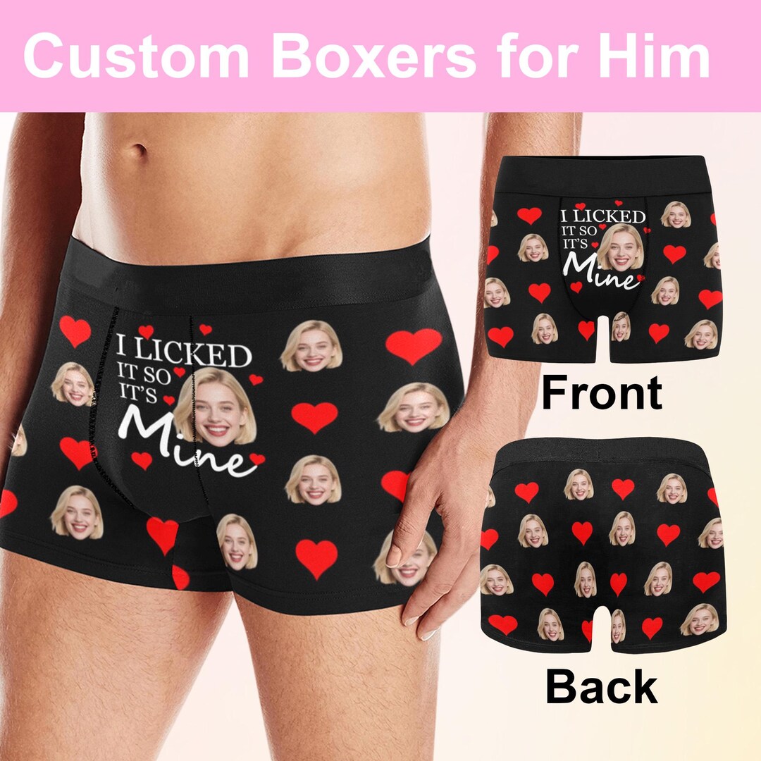 Custom Boxer With Face,personalized Photo Underwear for Men,"i Licked ...