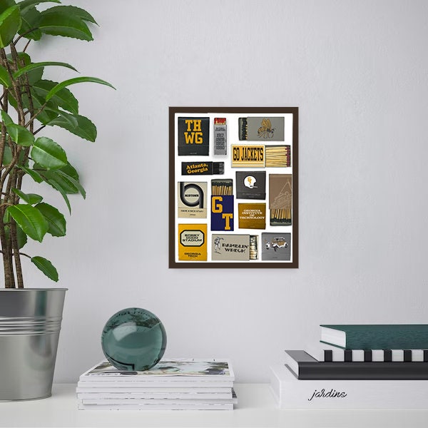 Georgia Tech Matchbox Collage Framed White - Etsy