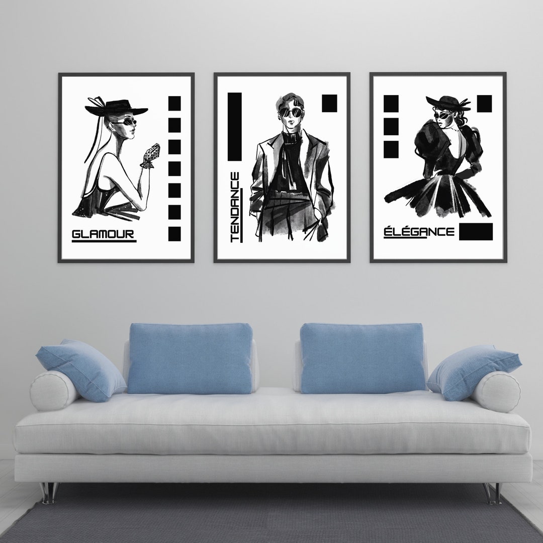 Avant Garde Fashion Quotes Set of 3 Bundle, High Fashion Home Interior ...