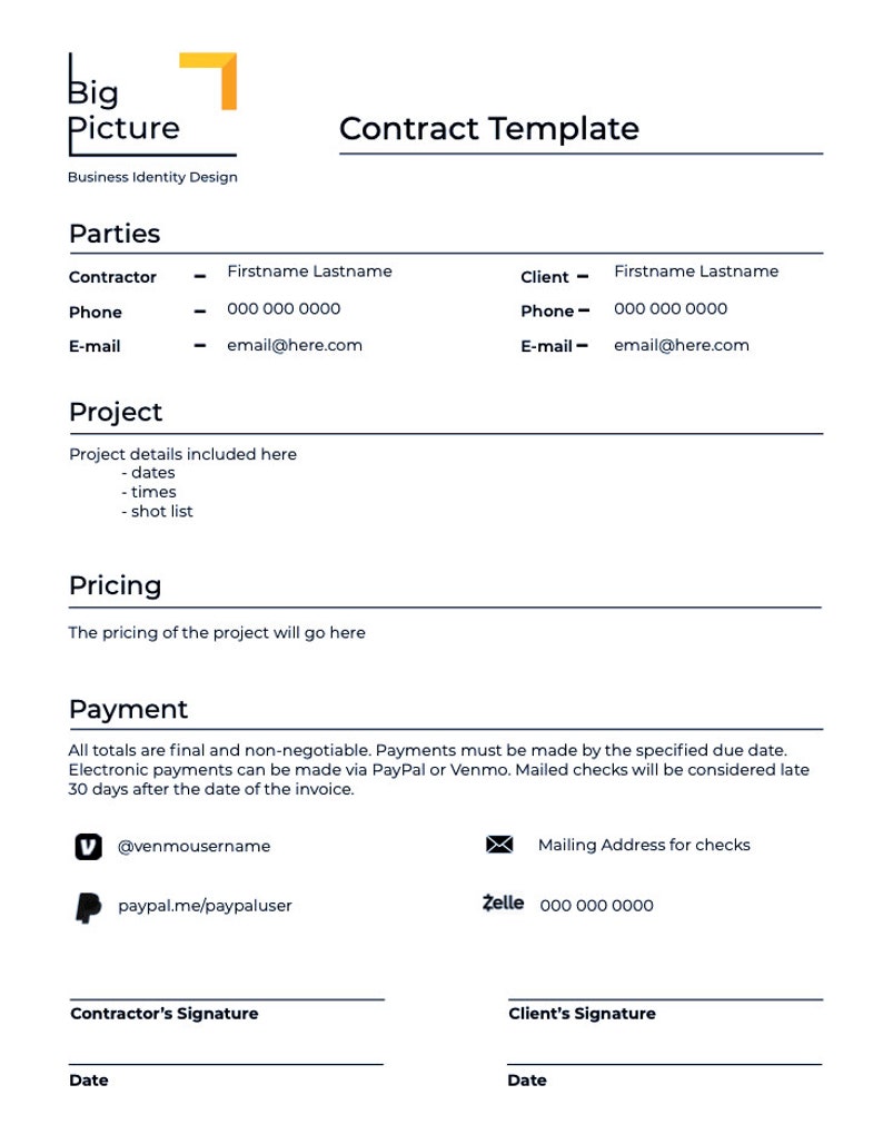 Plantilla de contrato de Canva simple Plantilla de contrato de diseño ...
