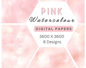 INSTANT DOWNLOAD 10 Ombre Watercolour Digital Papers in Blush Pink ...