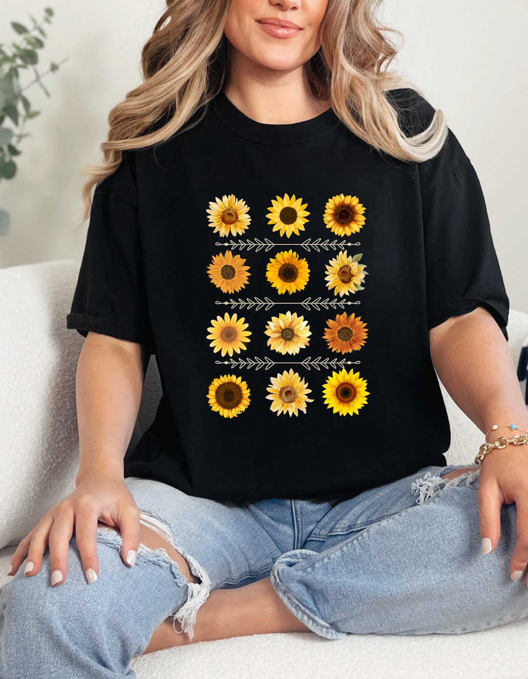 Sunflower T-shirt, Sunflowers, T-shirt, Women, Cute, Trendy, Flowers - Etsy