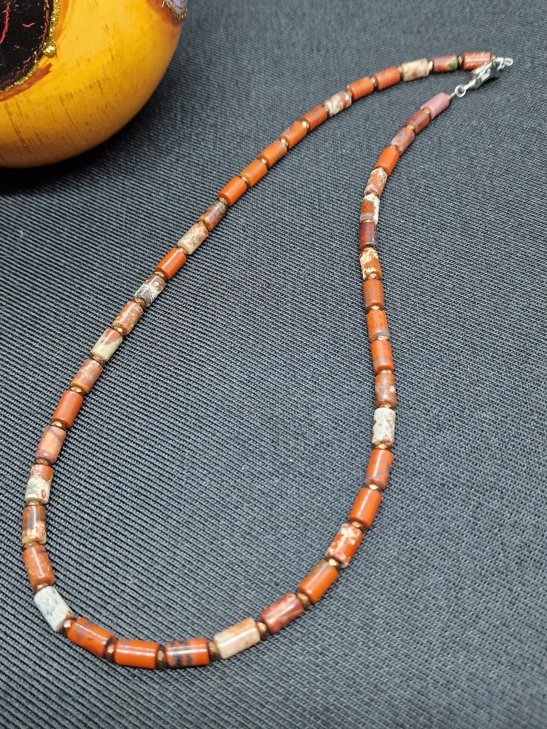 Red Jasper Men's Gemstone Necklace - Etsy