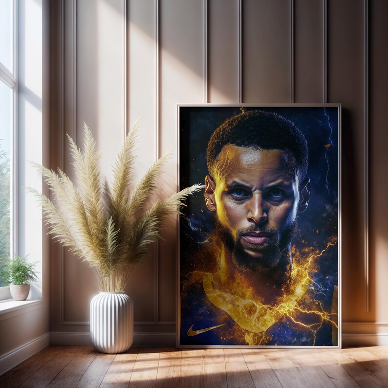 Stephen Curry Wall Art Poster, Golden State Warriors Art Print ...