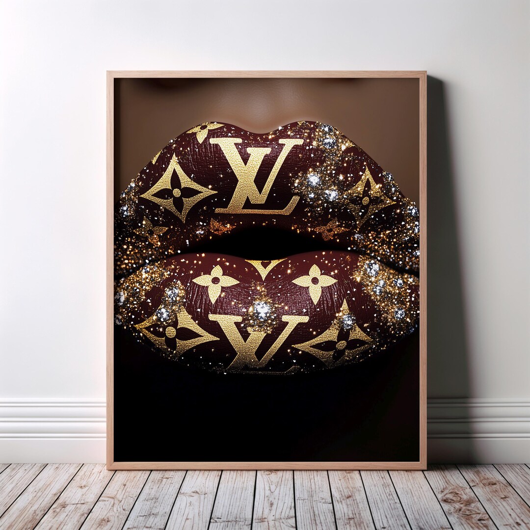 LV Lips Wall Art, Louis Vuitton Wall Art, Louis Vuitton, Luxury Lip Art ...
