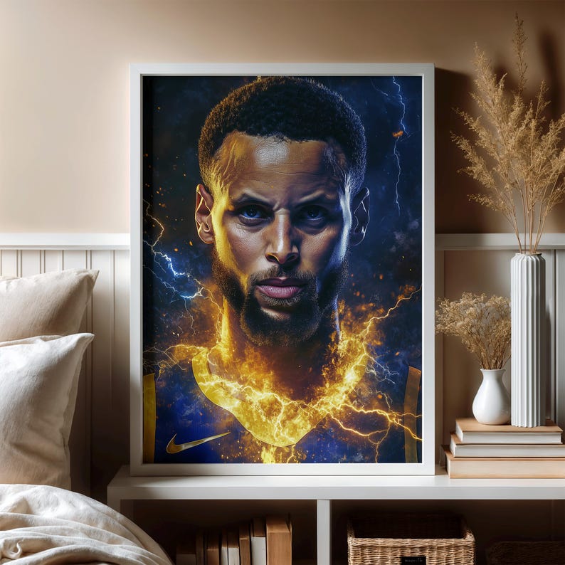 Stephen Curry Wall Art Poster, Golden State Warriors Art Print ...