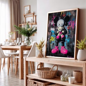 KAWS Inspired Graffiti Wall Art Poster, Kaws Poster, Kaws Print, Kaws ...