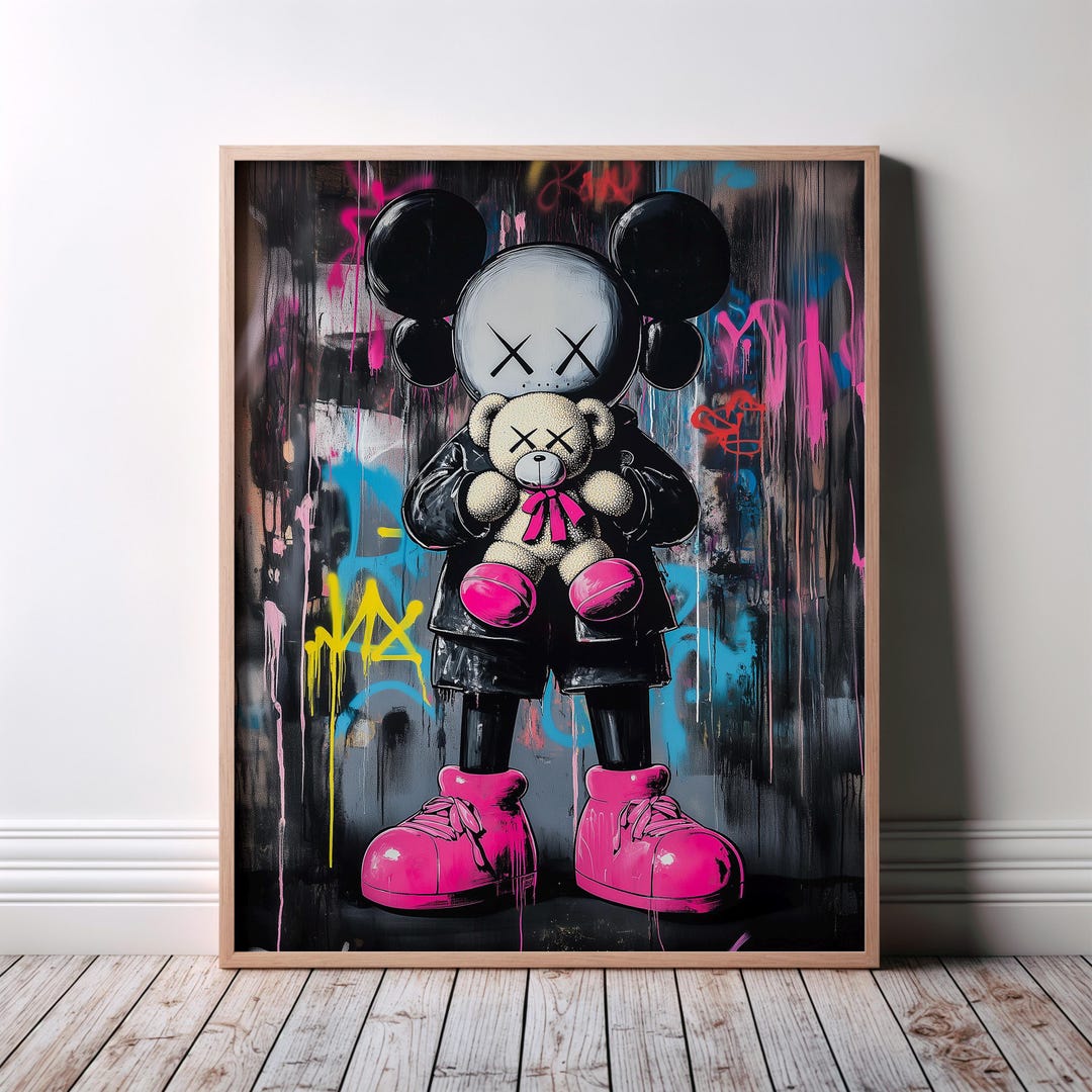 KAWS Inspired Graffiti Wall Art Poster, Kaws Poster, Kaws Print, Kaws ...