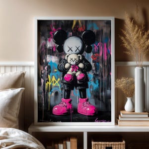 KAWS Inspired Graffiti Wall Art Poster, Kaws Poster, Kaws Print, Kaws ...