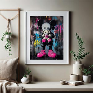 KAWS Inspired Graffiti Wall Art Poster, Kaws Poster, Kaws Print, Kaws ...
