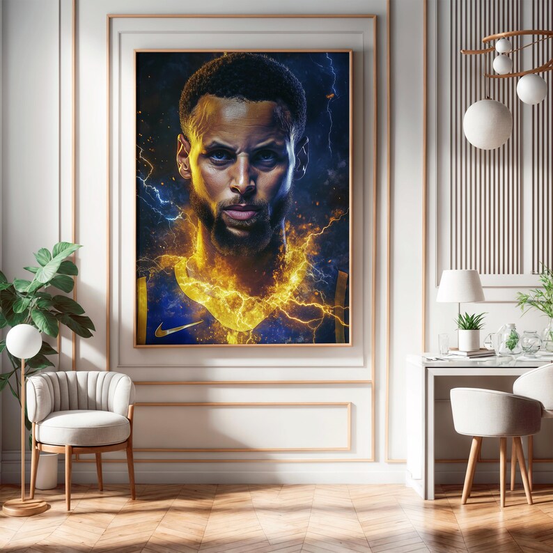 Stephen Curry Wall Art Poster, Golden State Warriors Art Print ...