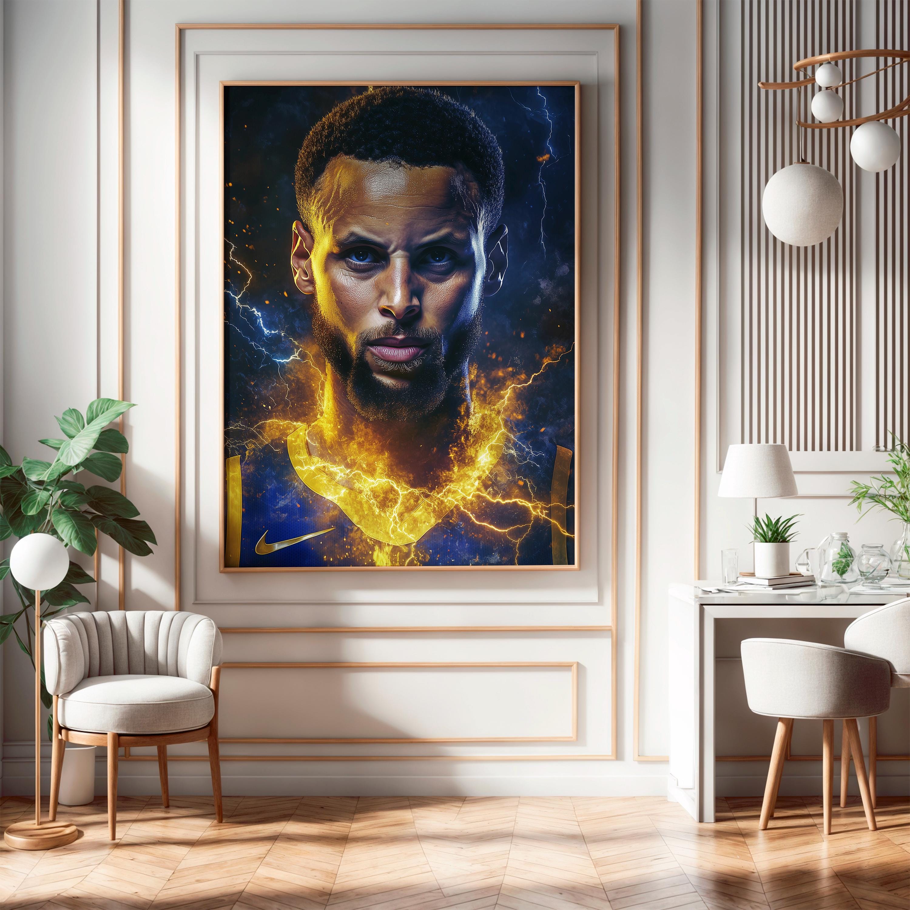 Stephen Curry Wall Art Poster, Golden State Warriors Art Print ...
