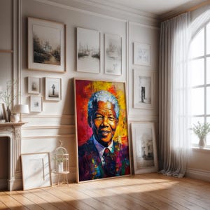 Nelson Mandela Wall Art Poster, Nelson Mandela Painting, Inspirational ...