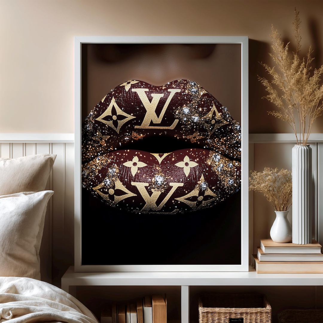 LV Lips Wall Art, Louis Vuitton Wall Art, Louis Vuitton, Luxury Lip Art ...
