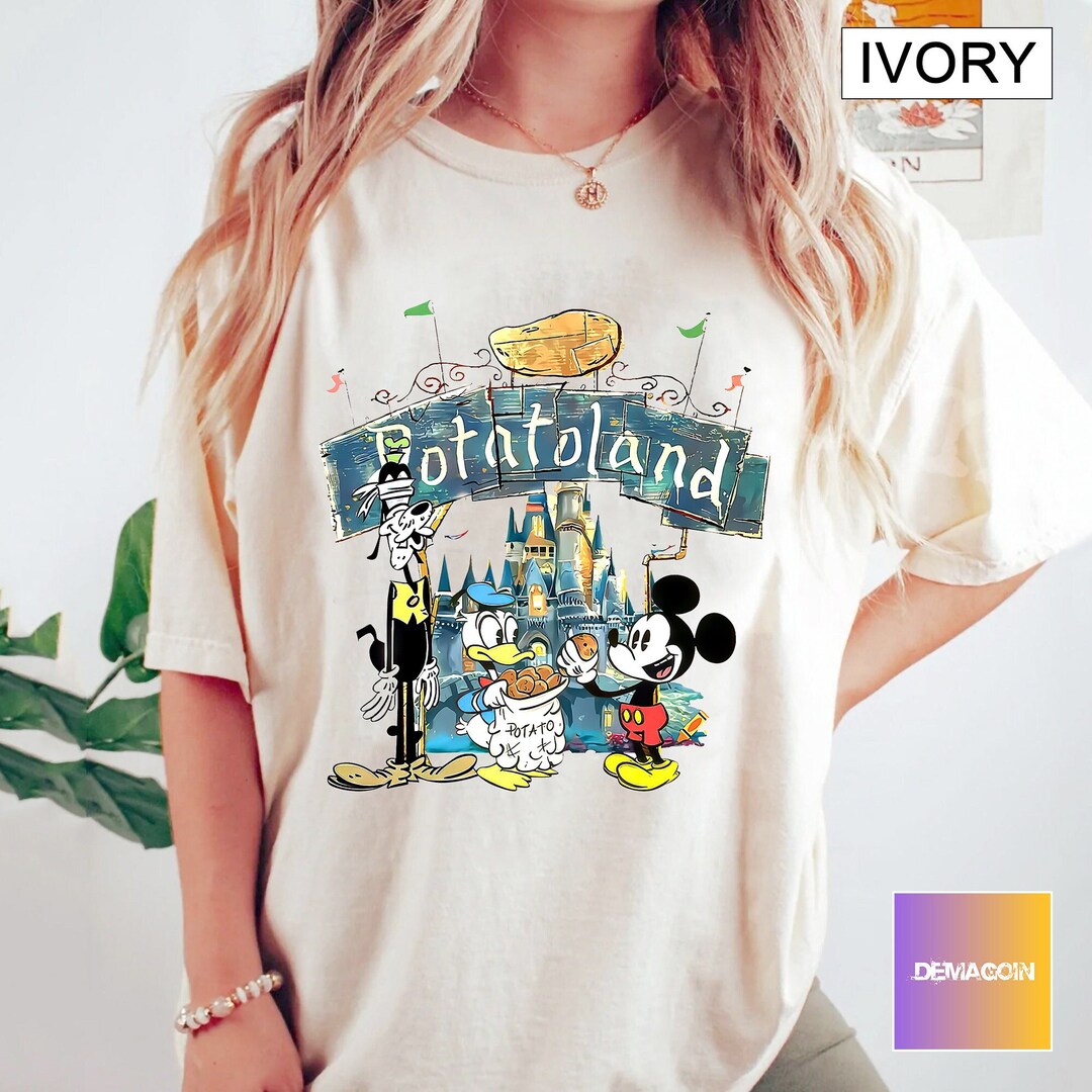 Vintage Mickey and Friends Disney Potatoland Shirt, Mickey Mouse Donald ...
